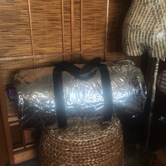 Bags | Vintage 8s Disco Silver Metallic Duffle Bag Ta | Poshmark